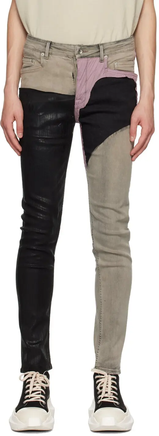 Rick Owens Black & Gray Tyrone Cut Jeans In 09100 Black As Sampl